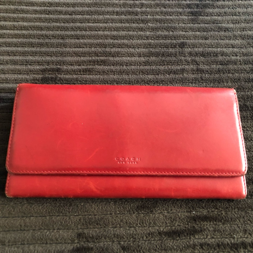 Vintage Coach Red Leather Wallet - Gem